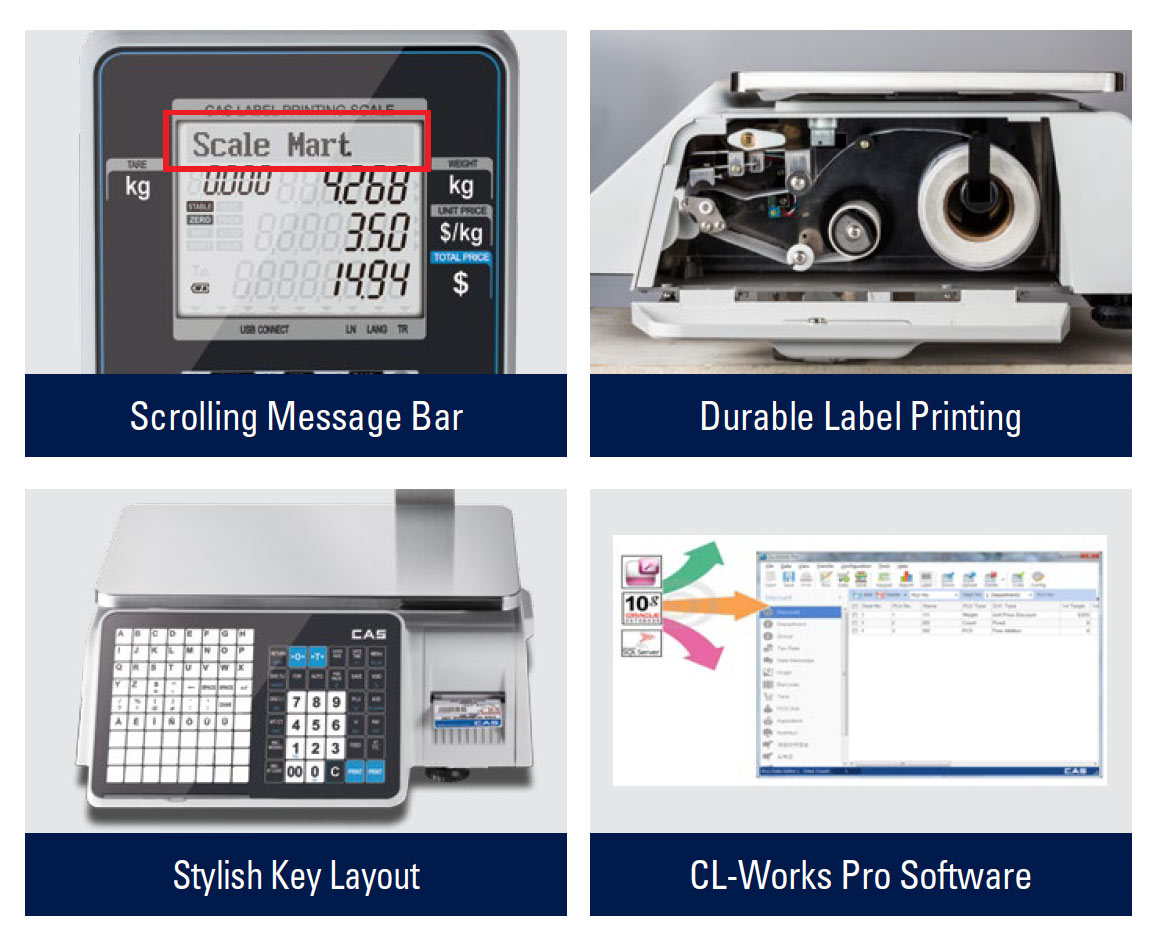 CAS CL3000 Label Printing Scale - iPOS